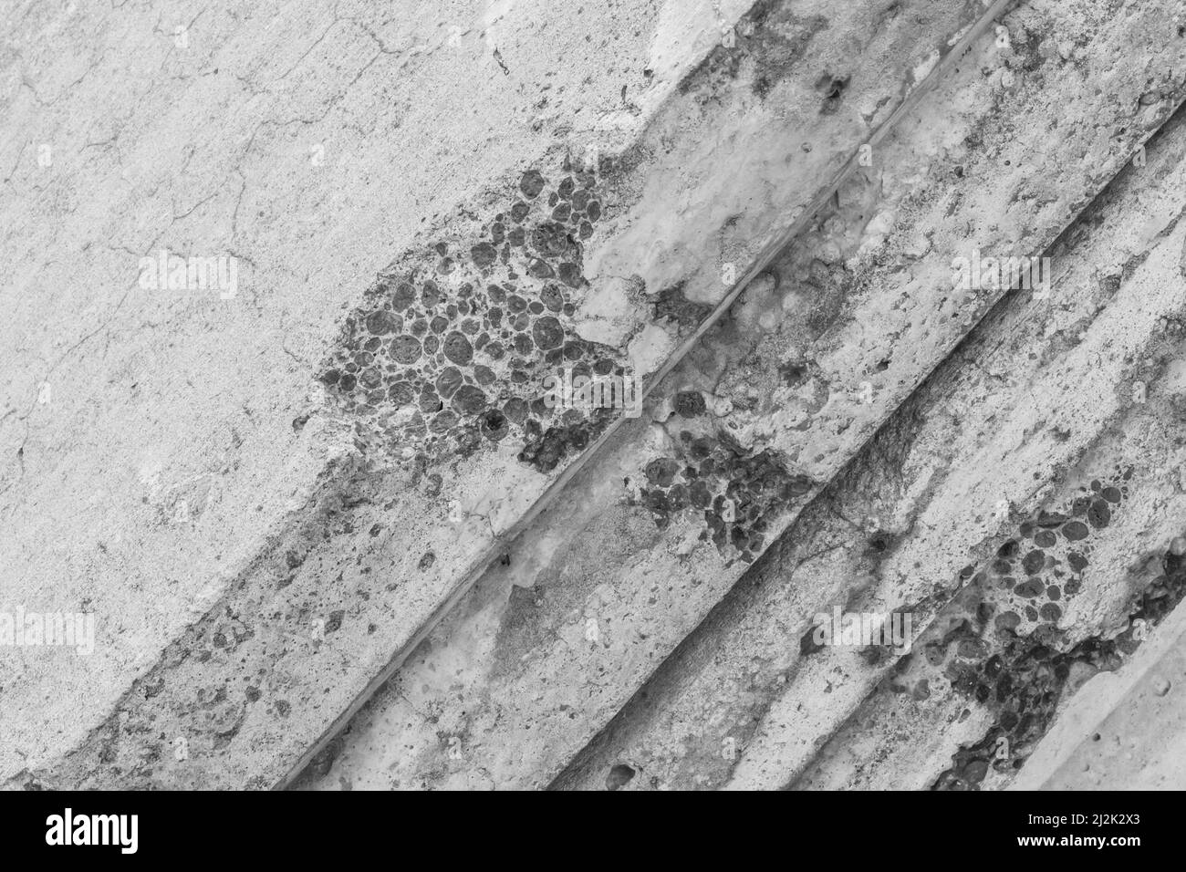 Old damaged concrete cement slabs industrial broken stone material ...