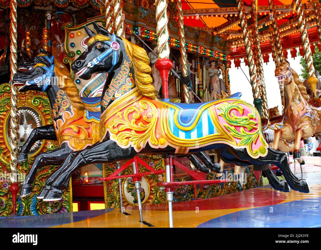 Carousel Horses on a Traditional Fun Fair Ride Stock Photo - Alamy