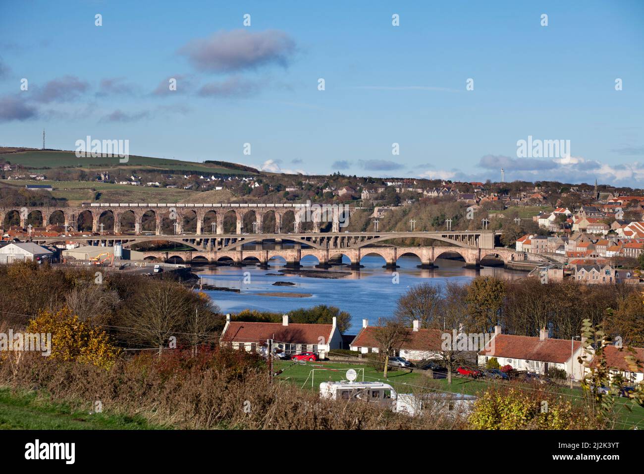 Bridges over the river tweed,Berwick upon Tweed Royal border bridge has ...