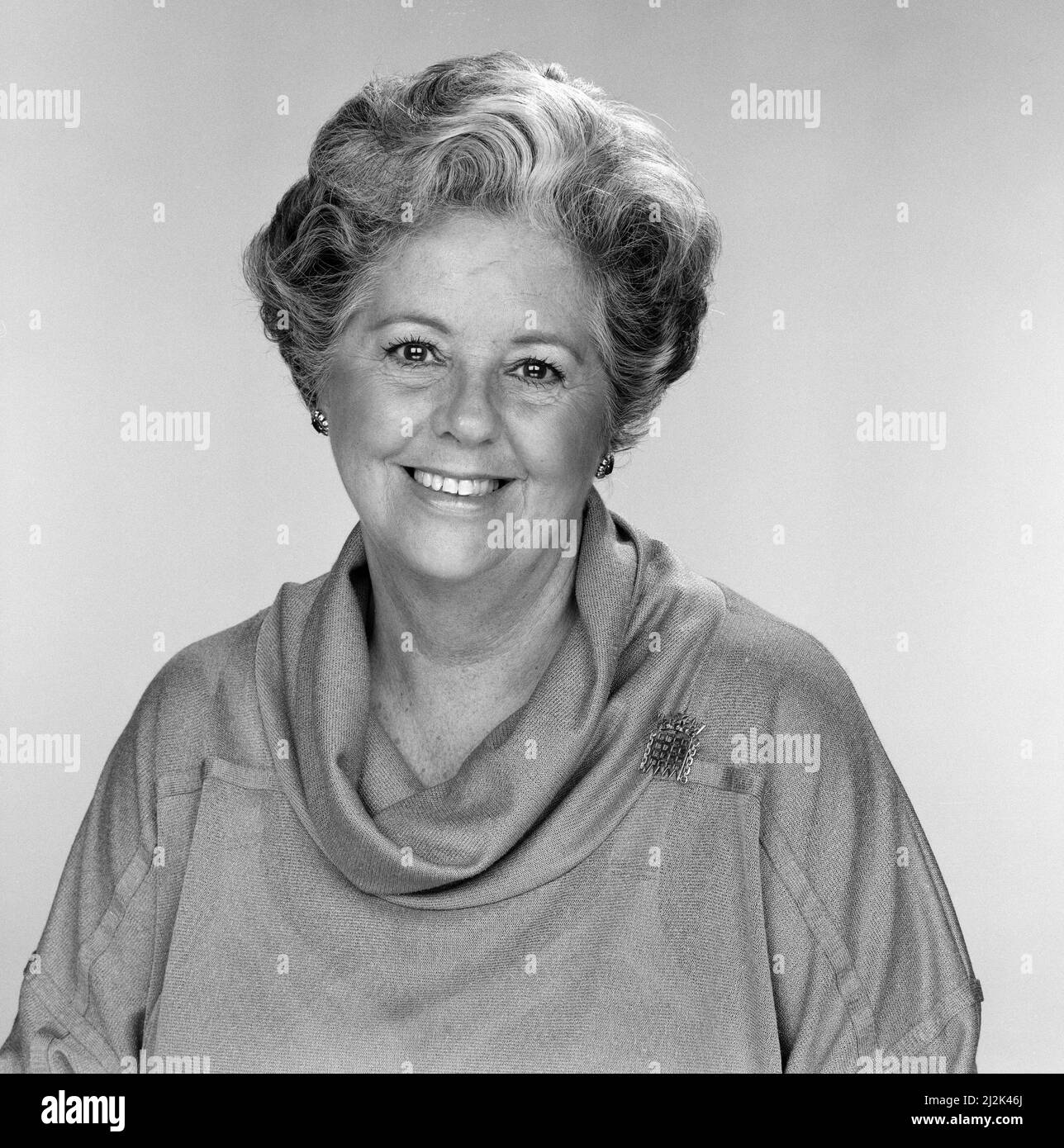 Betty Boothroyd. 21st February 1987 Stock Photo - Alamy