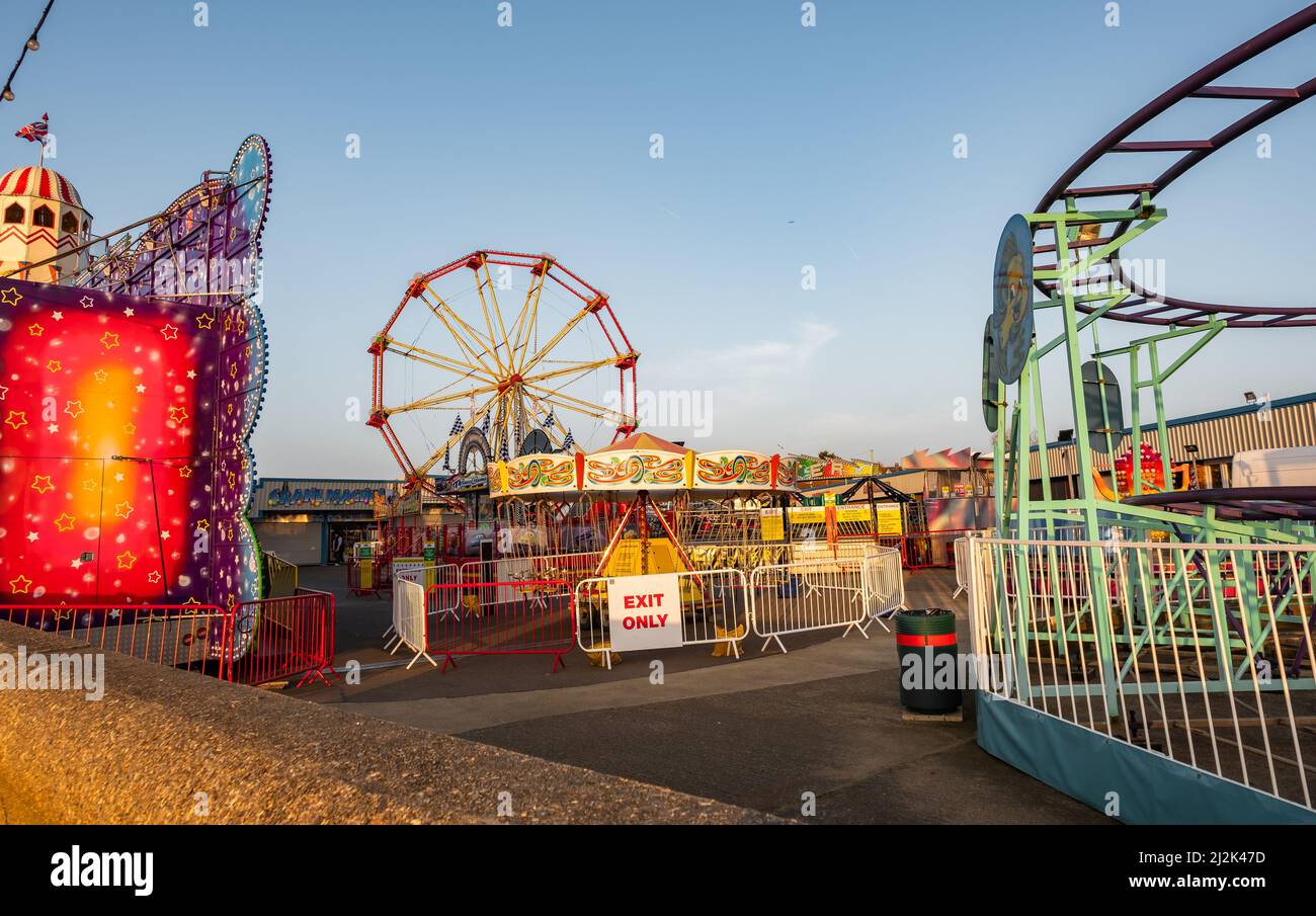 The fairground rides and attractions in the funfair on Hunstanton ...