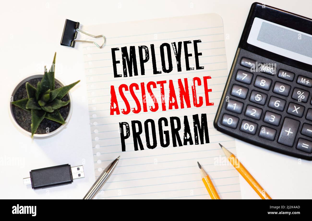 Employee Assistance Program business text on the yellow card Stock ...