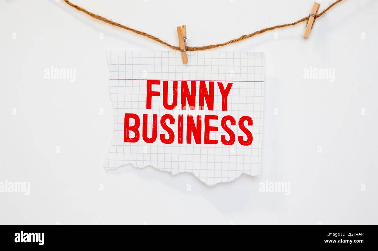 FUNNY BUSINESS text on note paper, business concept Stock Photo - Alamy