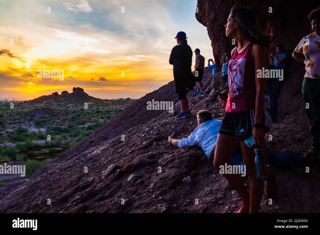 Couple Arizona Sunset Wallpaper Arizona Skyline Sunset Stock