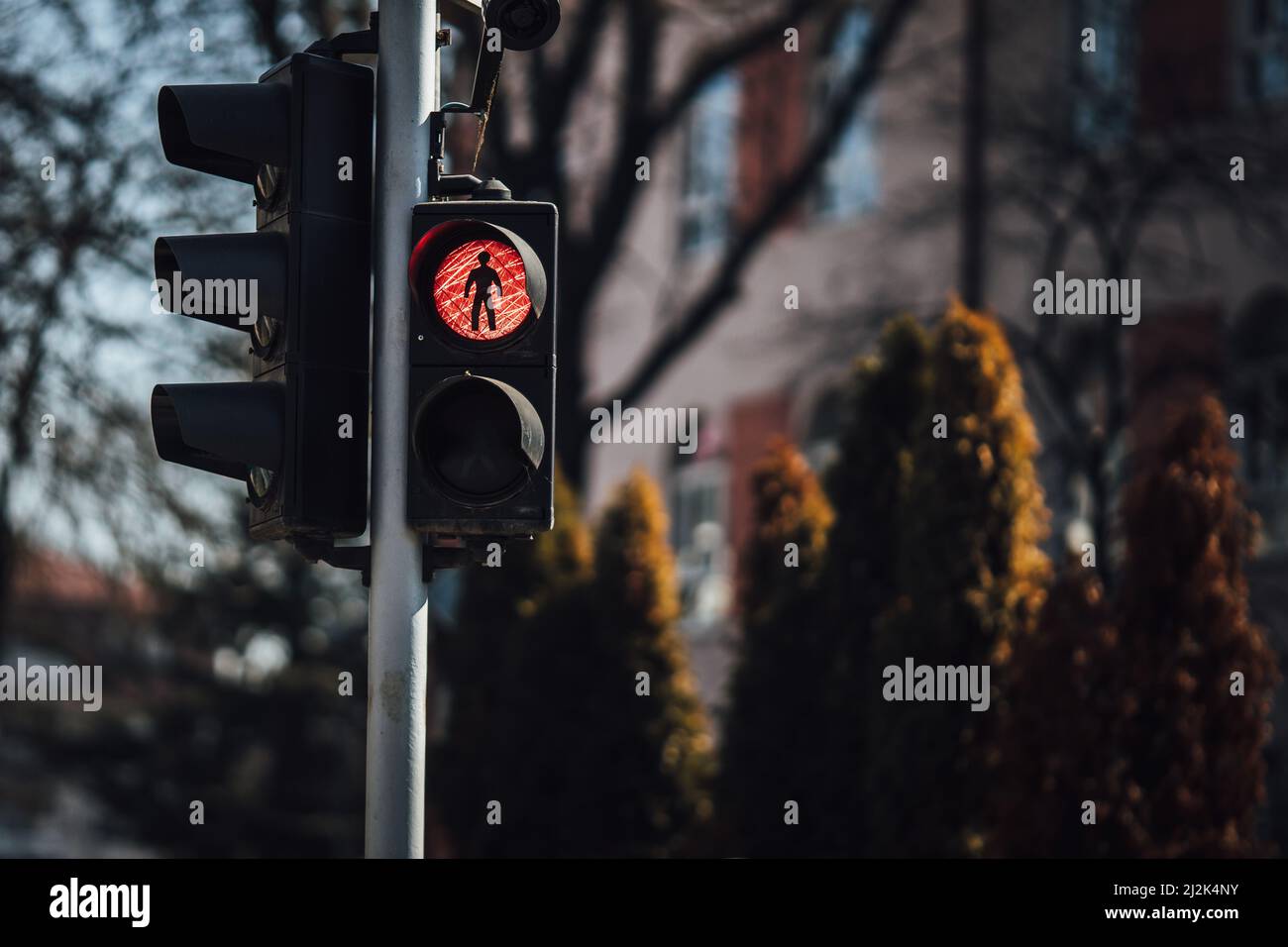 The close-up shot of a traffic light in a street Stock Photo - Alamy