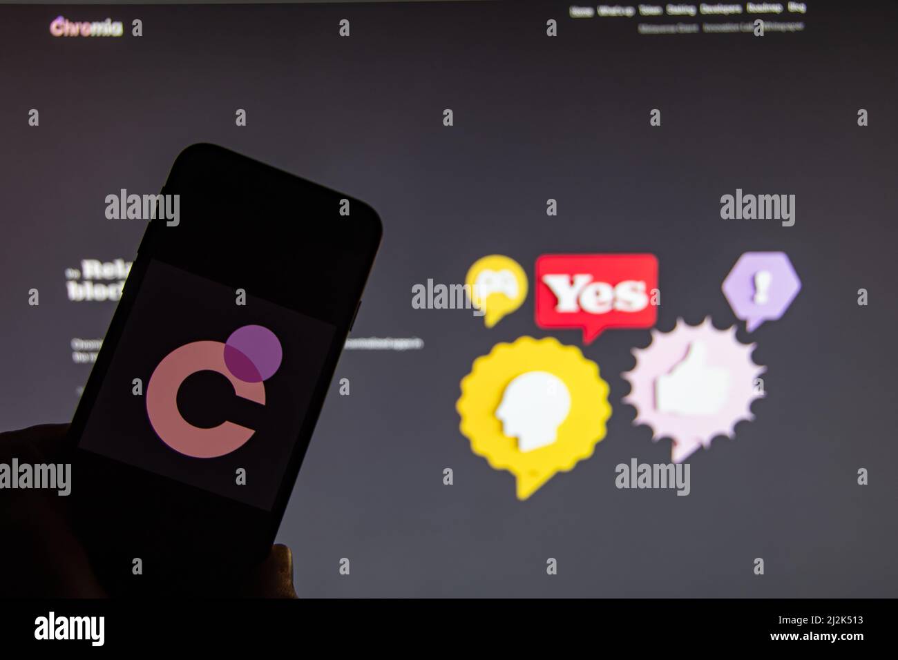 Rheinbach, Germany 1 April 2022, The logo of the cryptocurrency ...