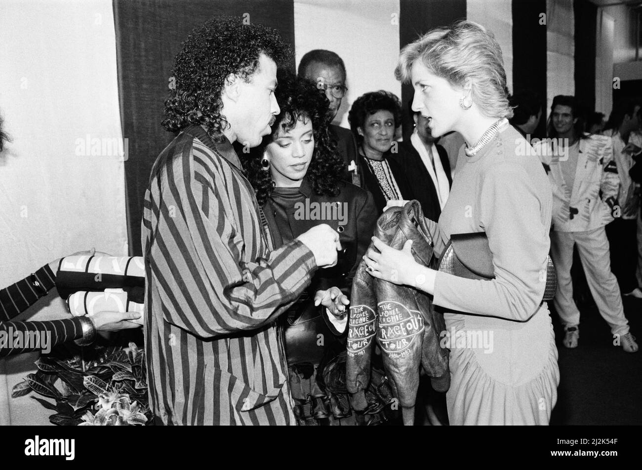 HRH Princess Diana, The Princess of Wales meets Amercian singer Lionel ...