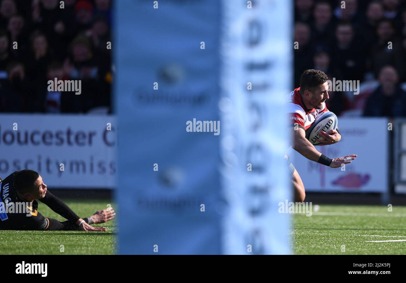 Kingsholm Stadium, Gloucester, Gloucestershire, UK. 2nd Apr, 2022 ...