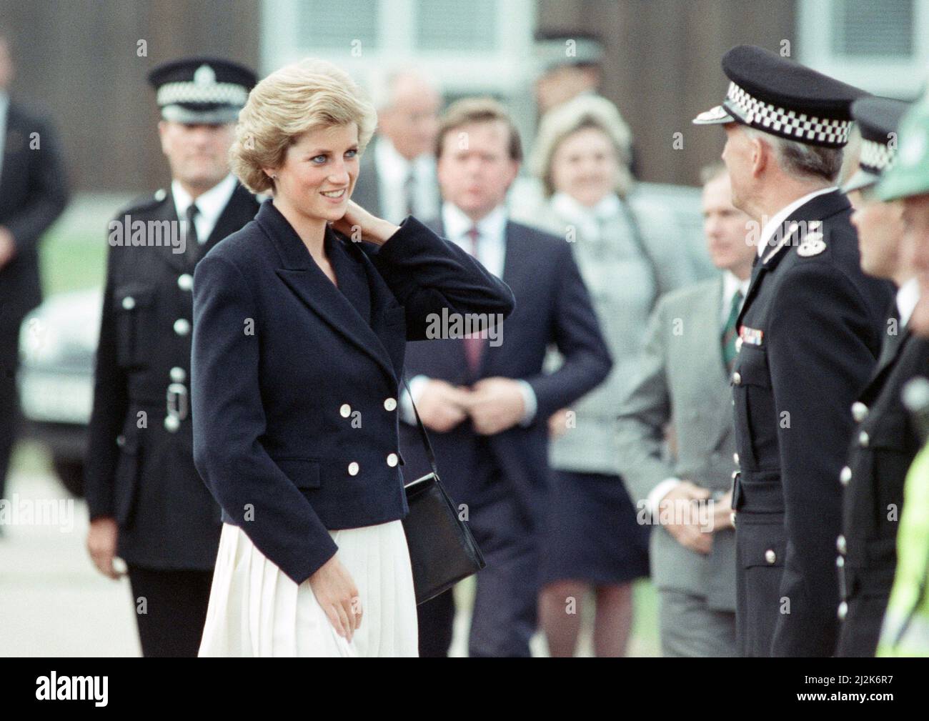 Diana, Princess of Wales meets members of the rescue team after the ...
