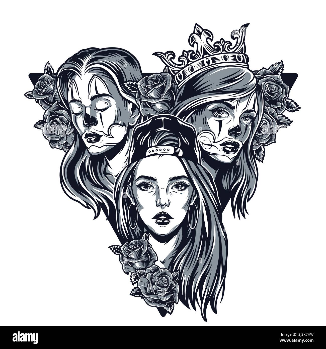 Sad pretty woman in Stock Vector Images - Alamy