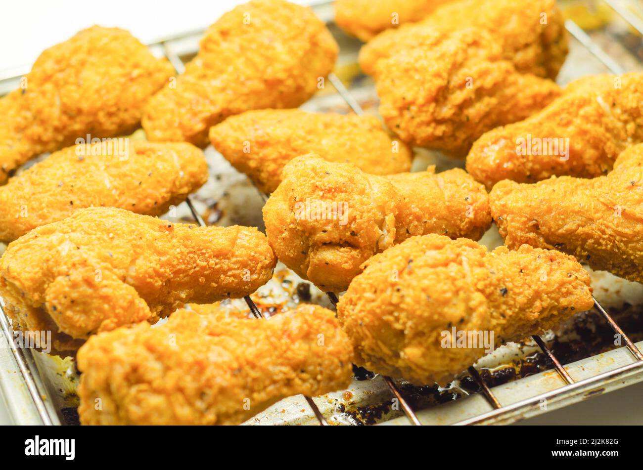 Southern crispy battered fried chicken wings, deep-fried chicken wings ...