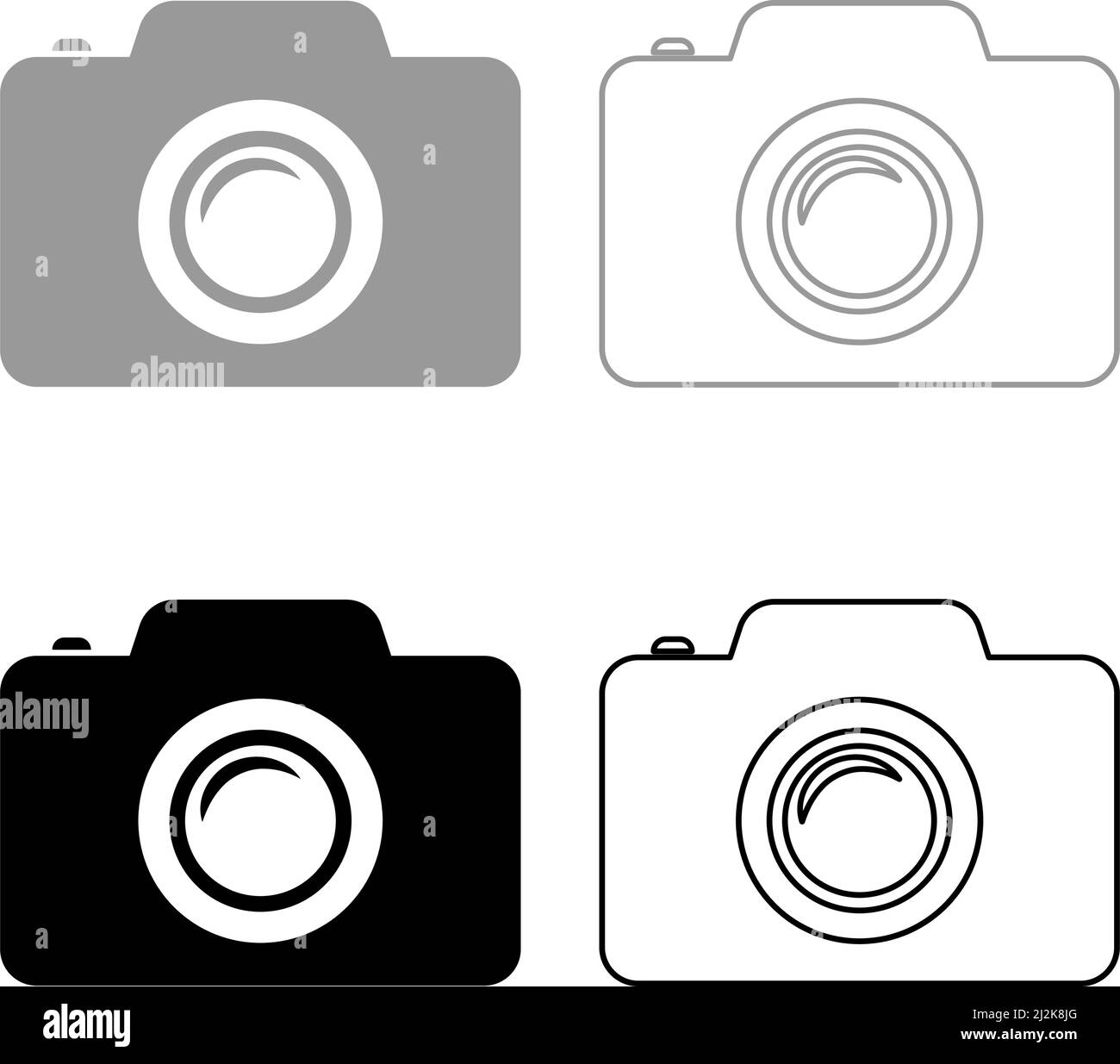 Camera photo set icon grey black color vector illustration image simple ...