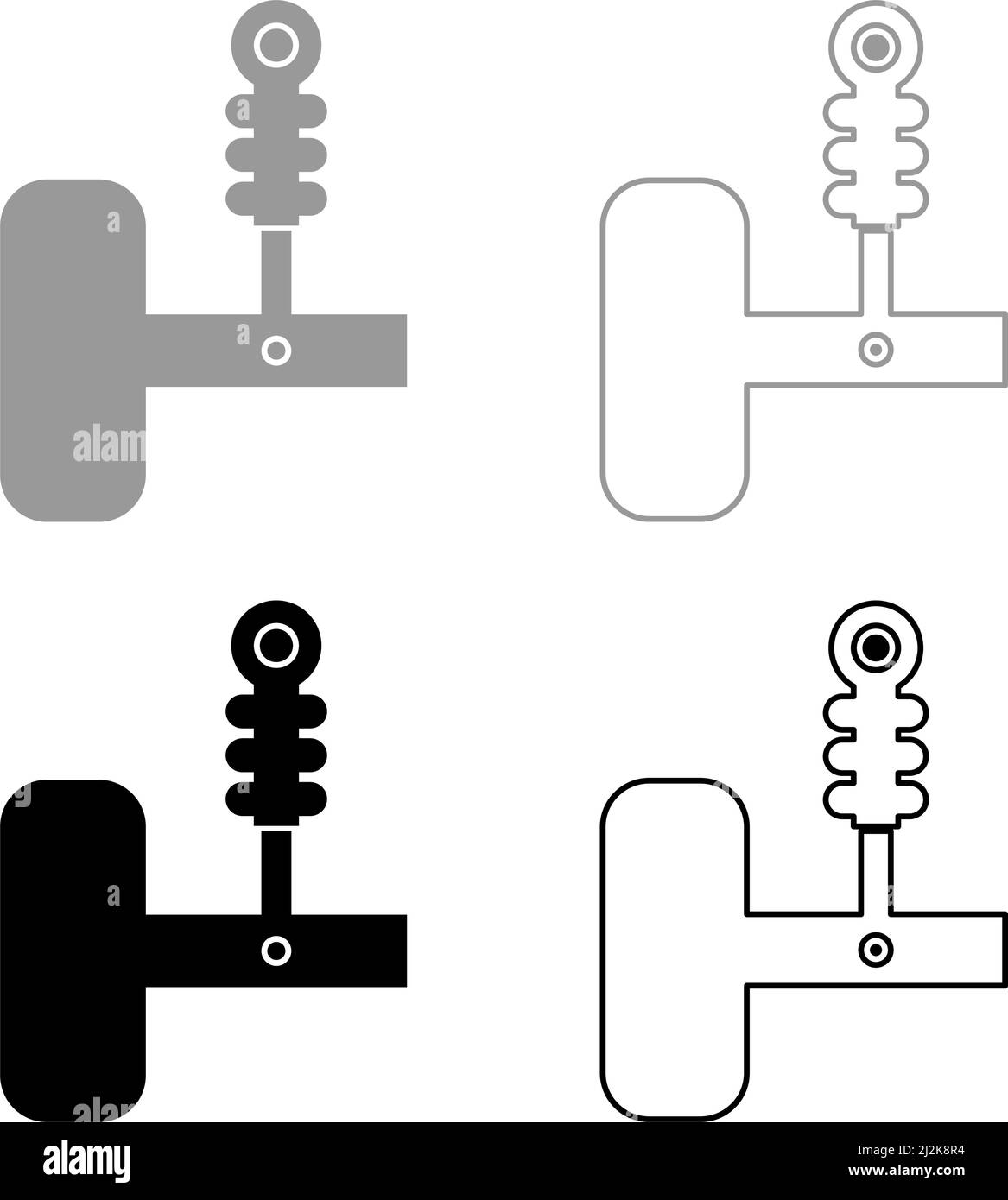 Automotive suspension shock absorber air spring car auto part set icon ...