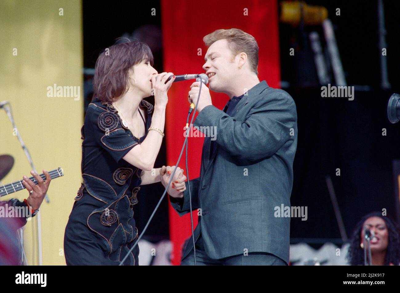 Chrissie Hynde of The Pretenders performing with UB40 at the Nelson ...