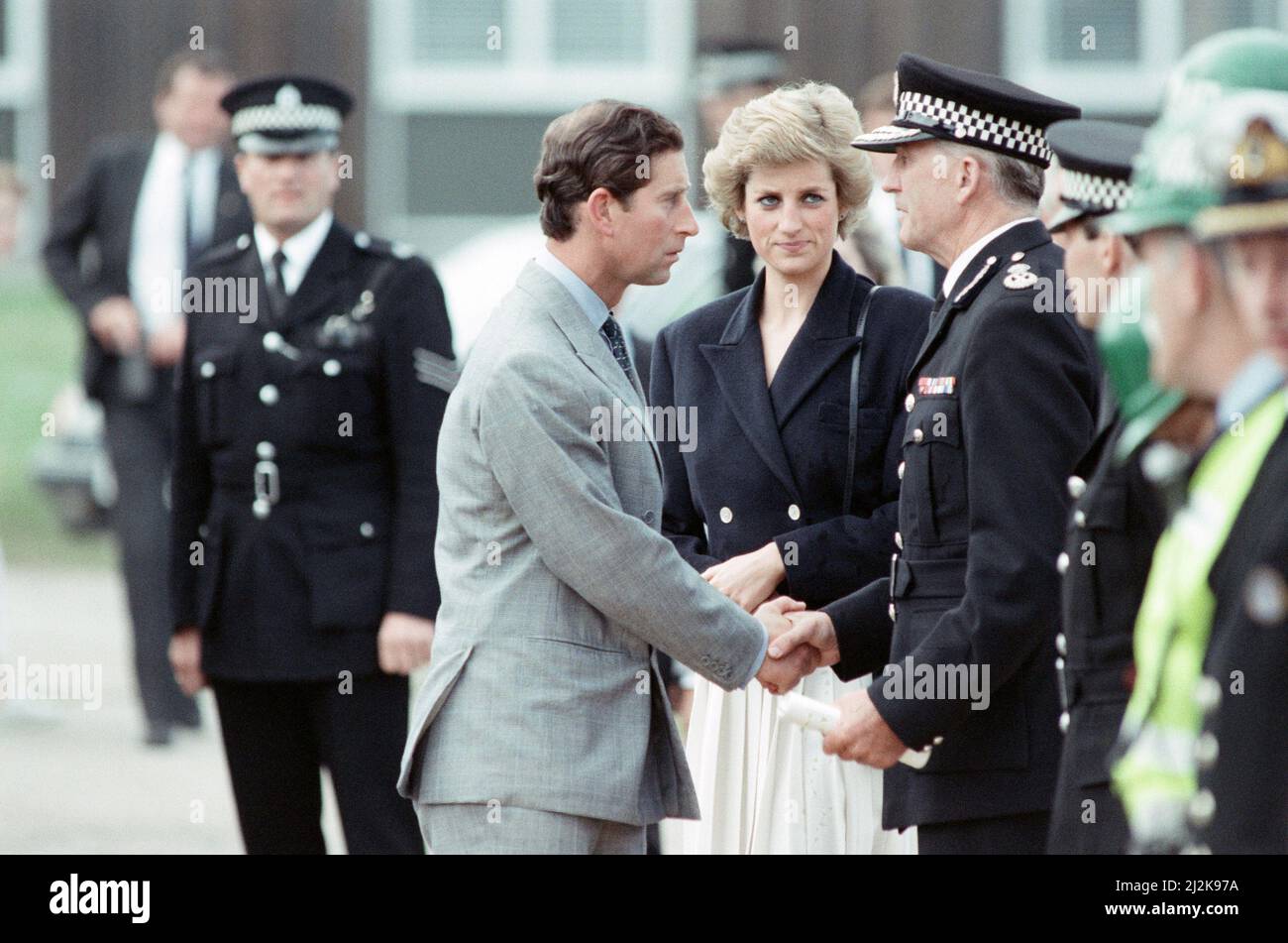 Charles, Prince of Wales and Diana, Princess of Wales meet members of ...