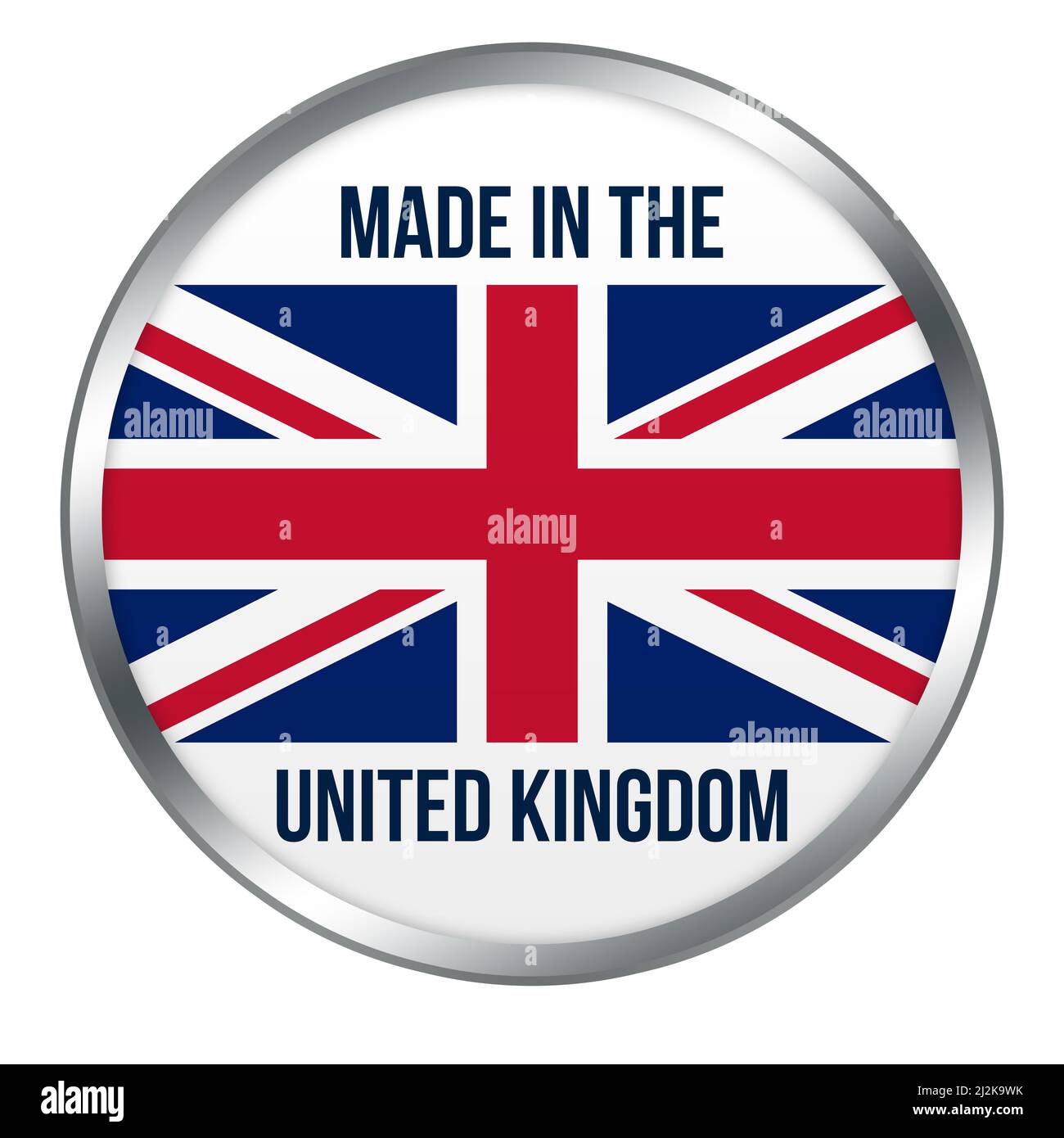Made In The United Kingdom round campaign button with the Union Jack ...