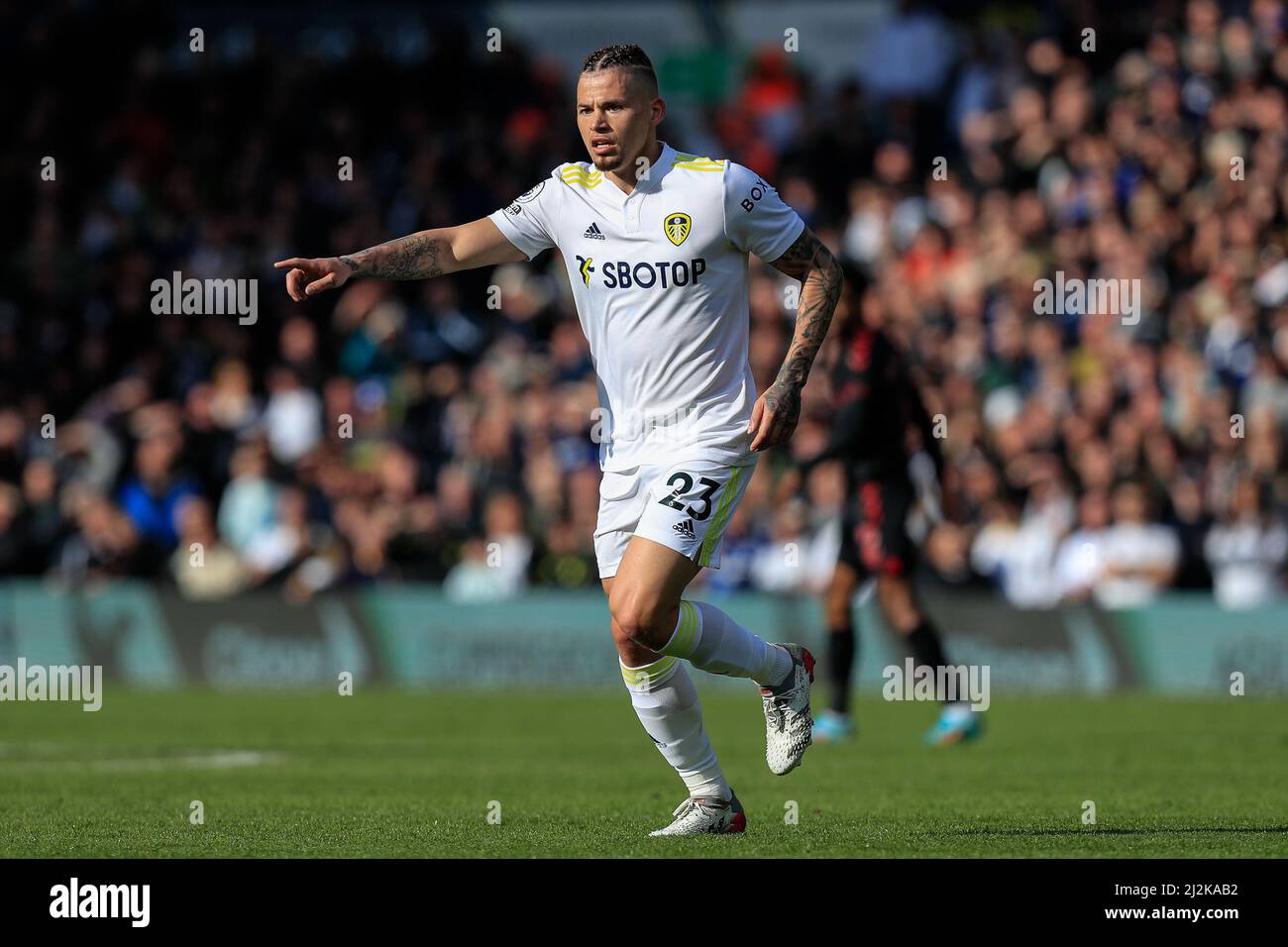 Kalvin Phillips #23 of Leeds United gestures and reacts Stock Photo - Alamy