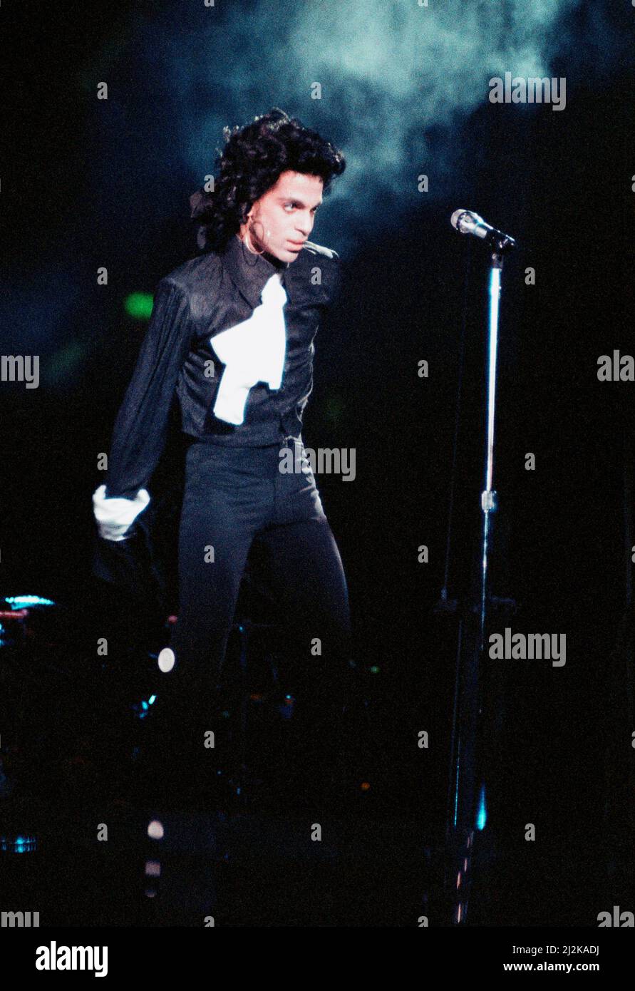 Prince performing on stage at Wembley 29th July 1988 Stock Photo - Alamy