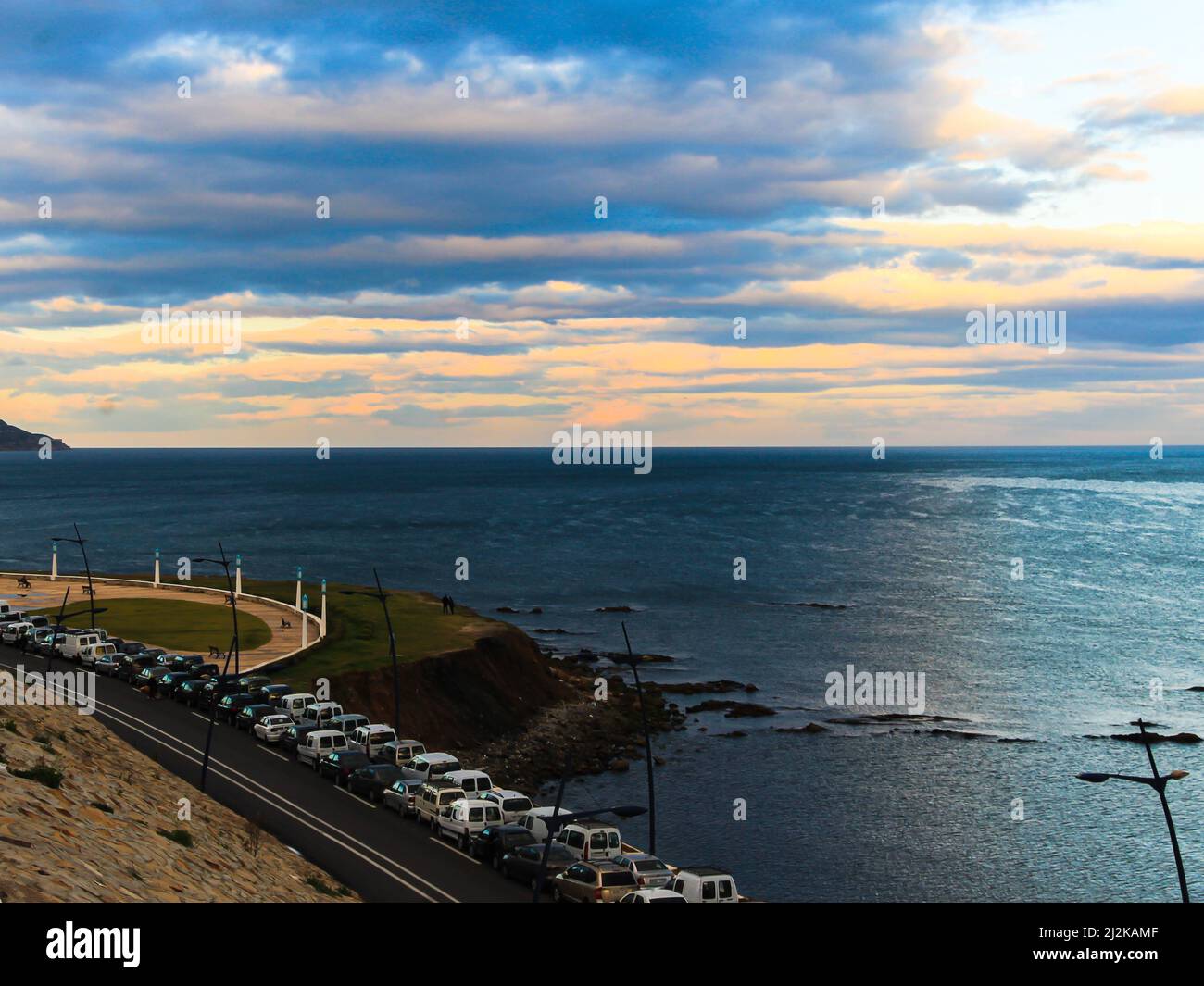 Seascape and sky clouds in Sebta in Morocco Stock Photo - Alamy