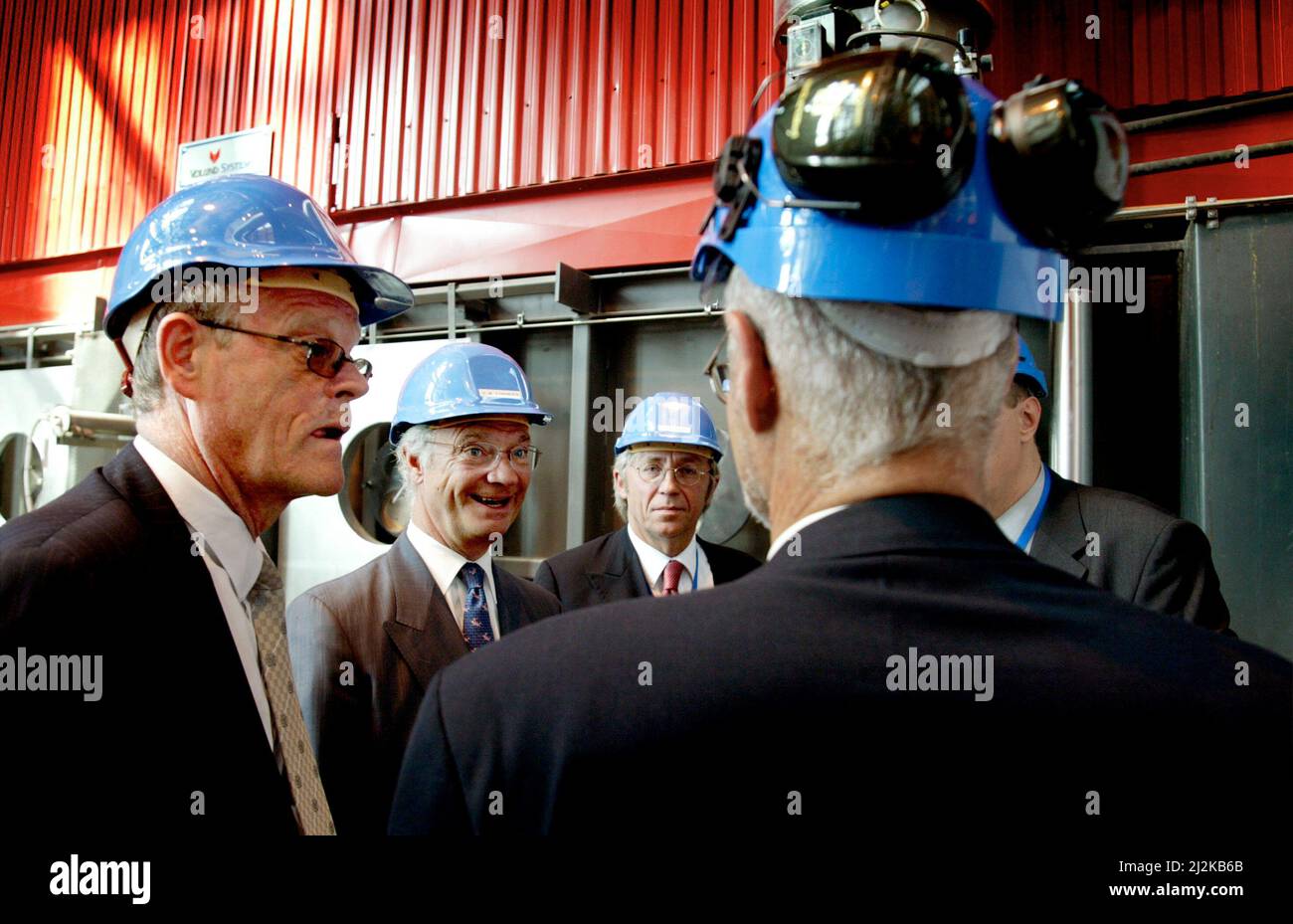 King Carl XVI Gustaf, second person from the left, during a visit to ...