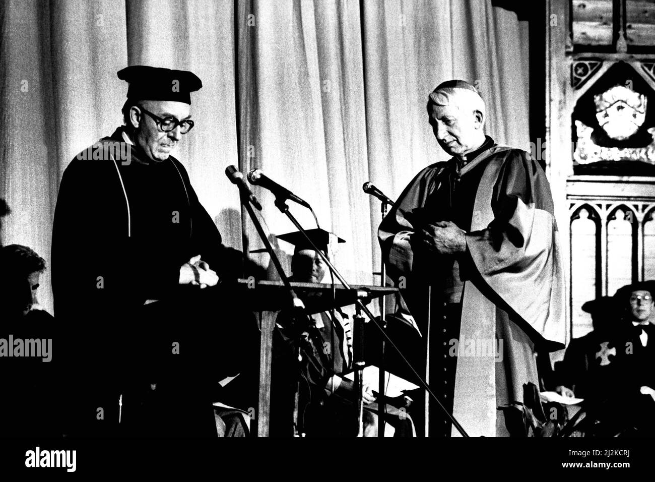 Cardinal Basil Hume Archbishop of Westminster, was receiving an ...