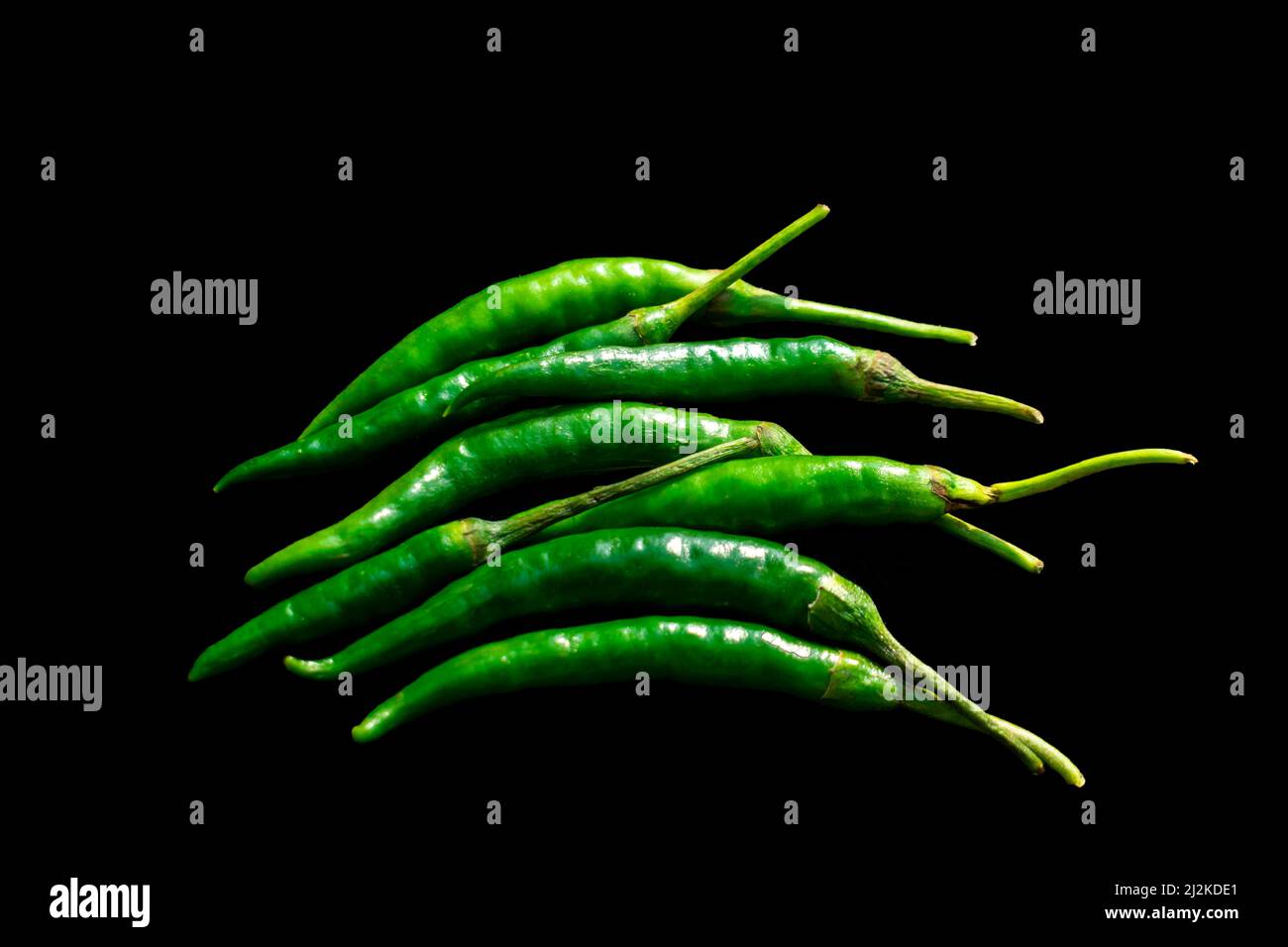 Collection of green chilies Stock Photo - Alamy