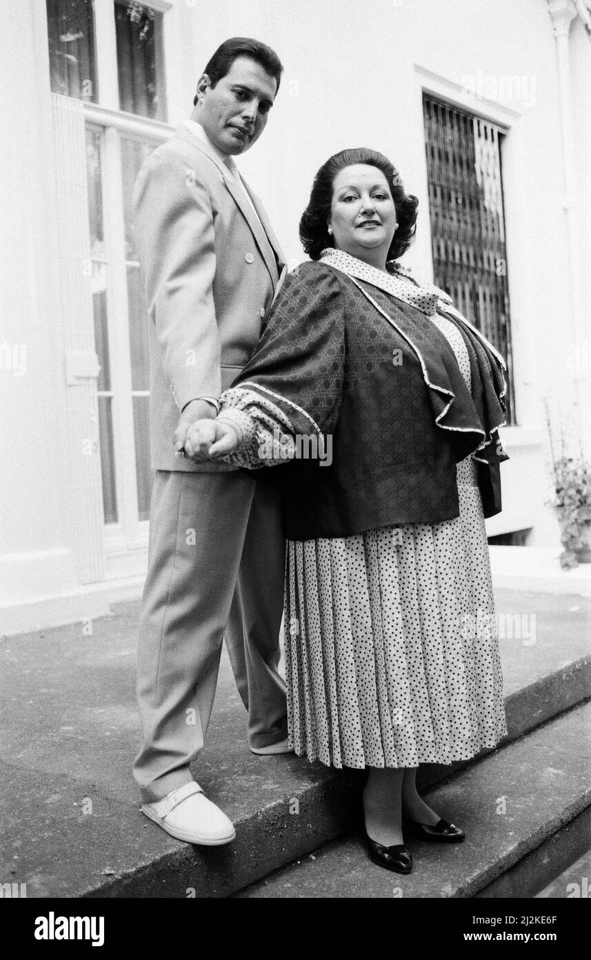 Freddie Mercury, lead singer of rock group Queen pictured with opera ...