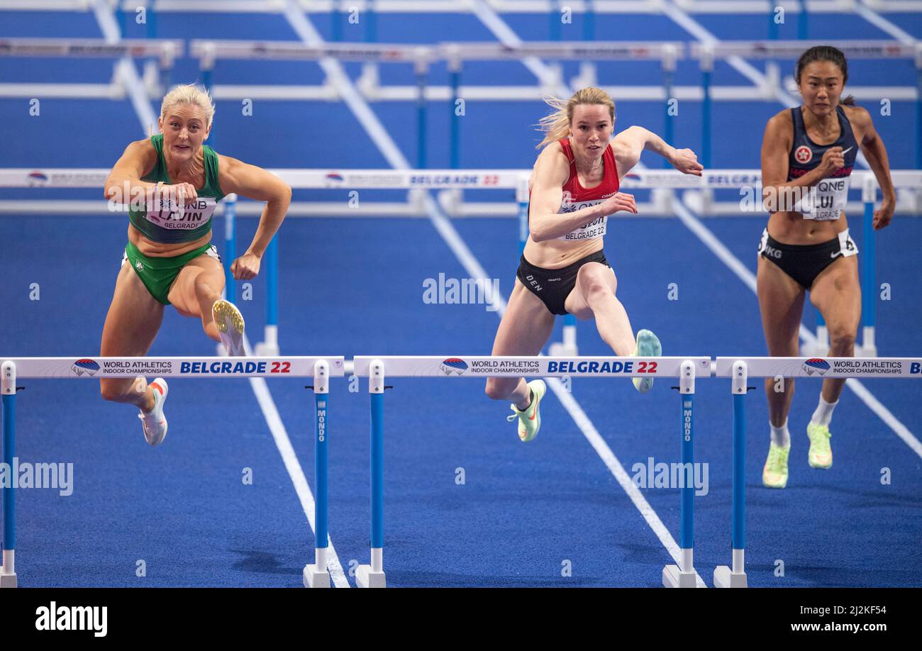 Sarah Lavin, Mathilde Heltbech and Lai Yiu Lui competing in the women’s ...