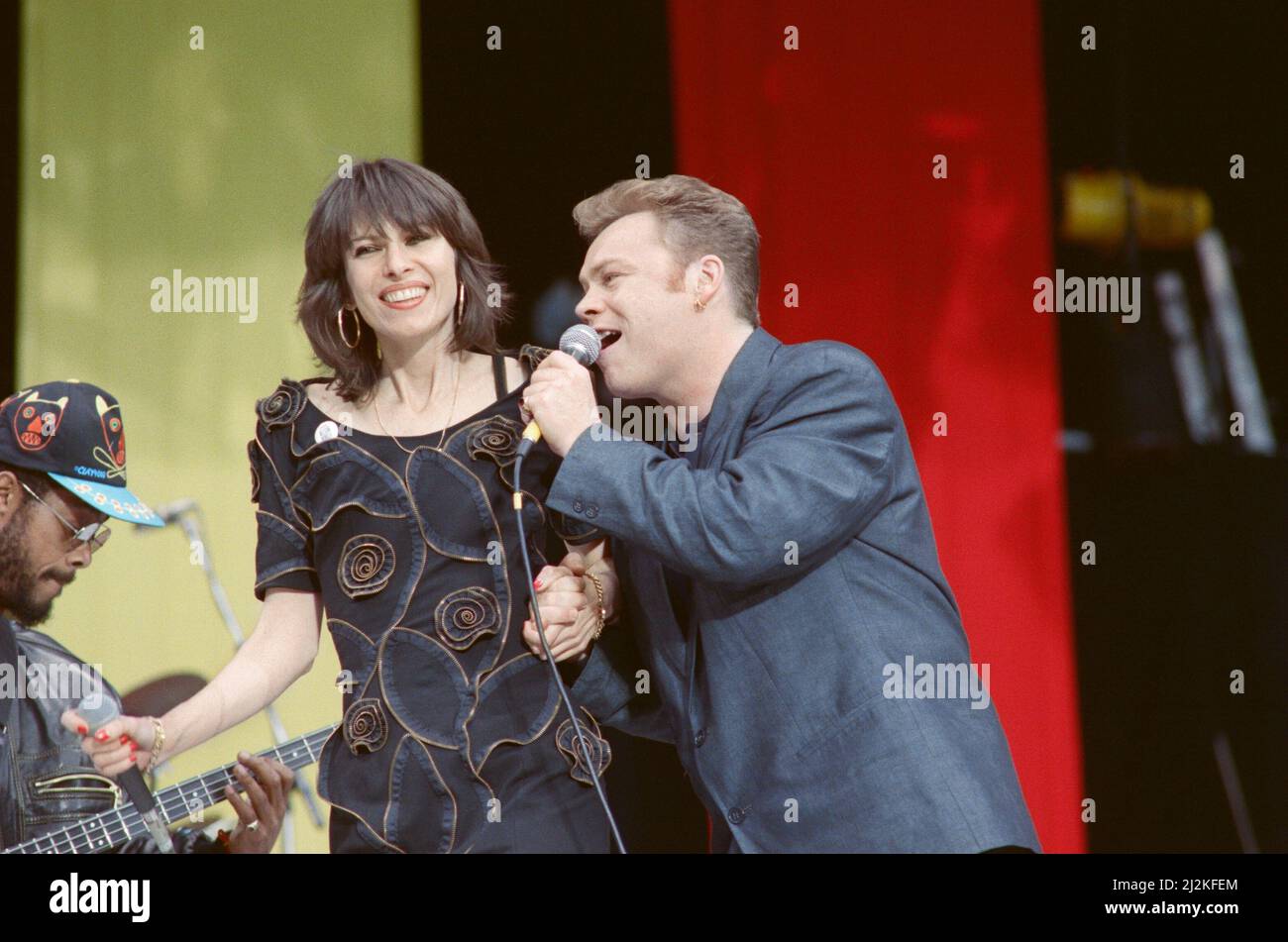 Chrissie Hynde of The Pretenders performing with UB40 at the Nelson ...