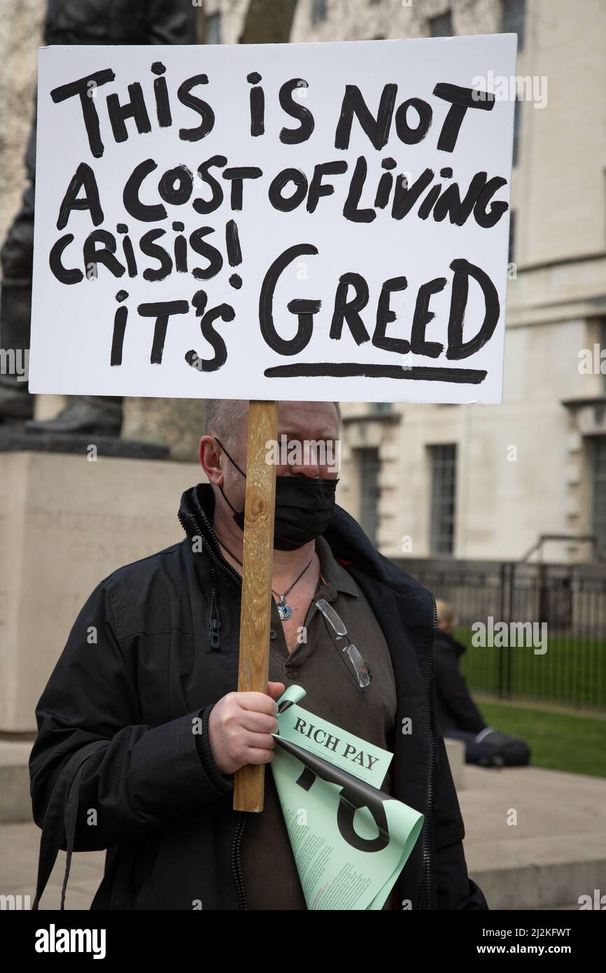 London, UK. 2 April 2022. People have gathered outside Downing Street ...