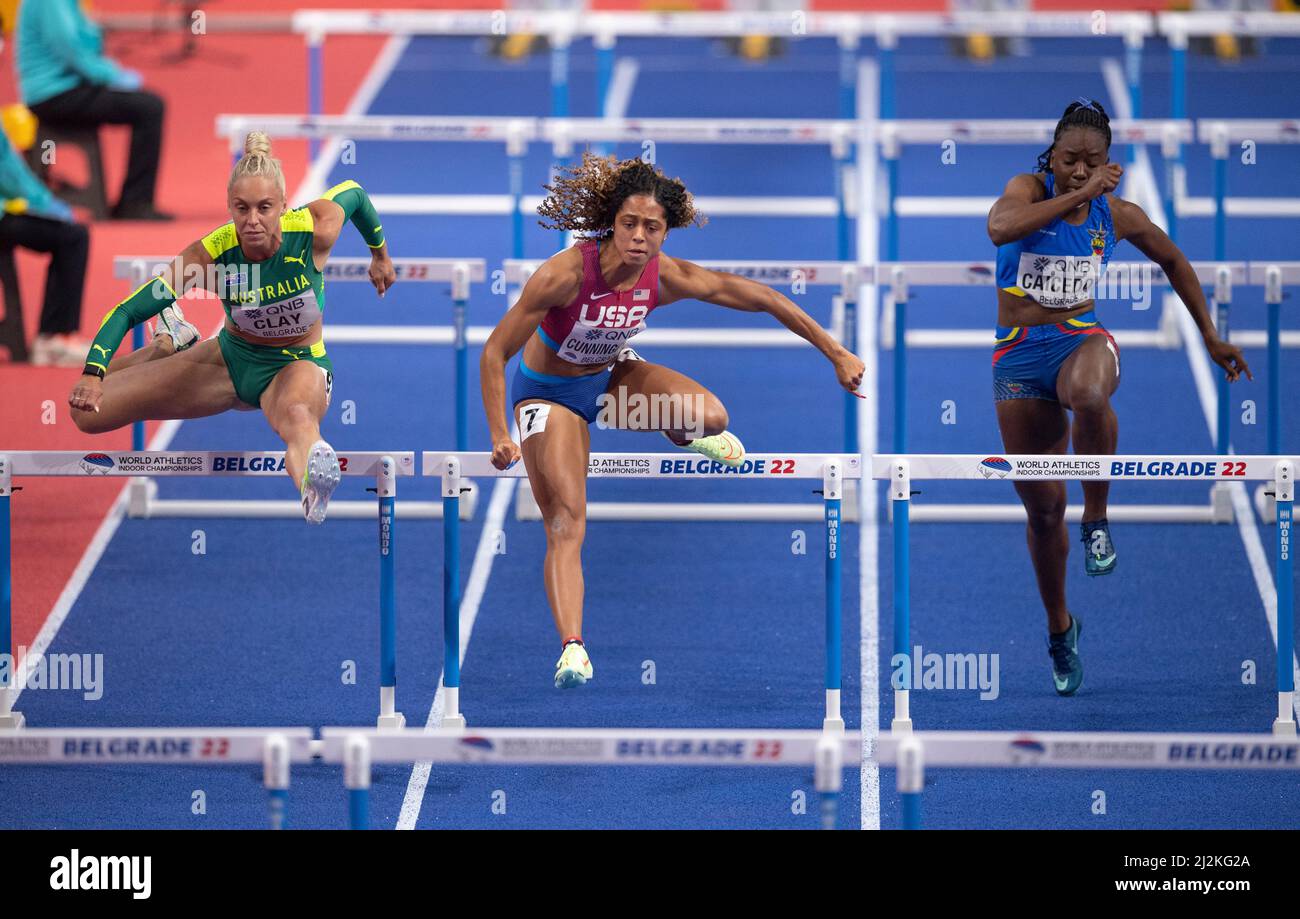 Liz Clay, Gabriele Cunningham, Maribel Vanessa Caicedo competing in the ...