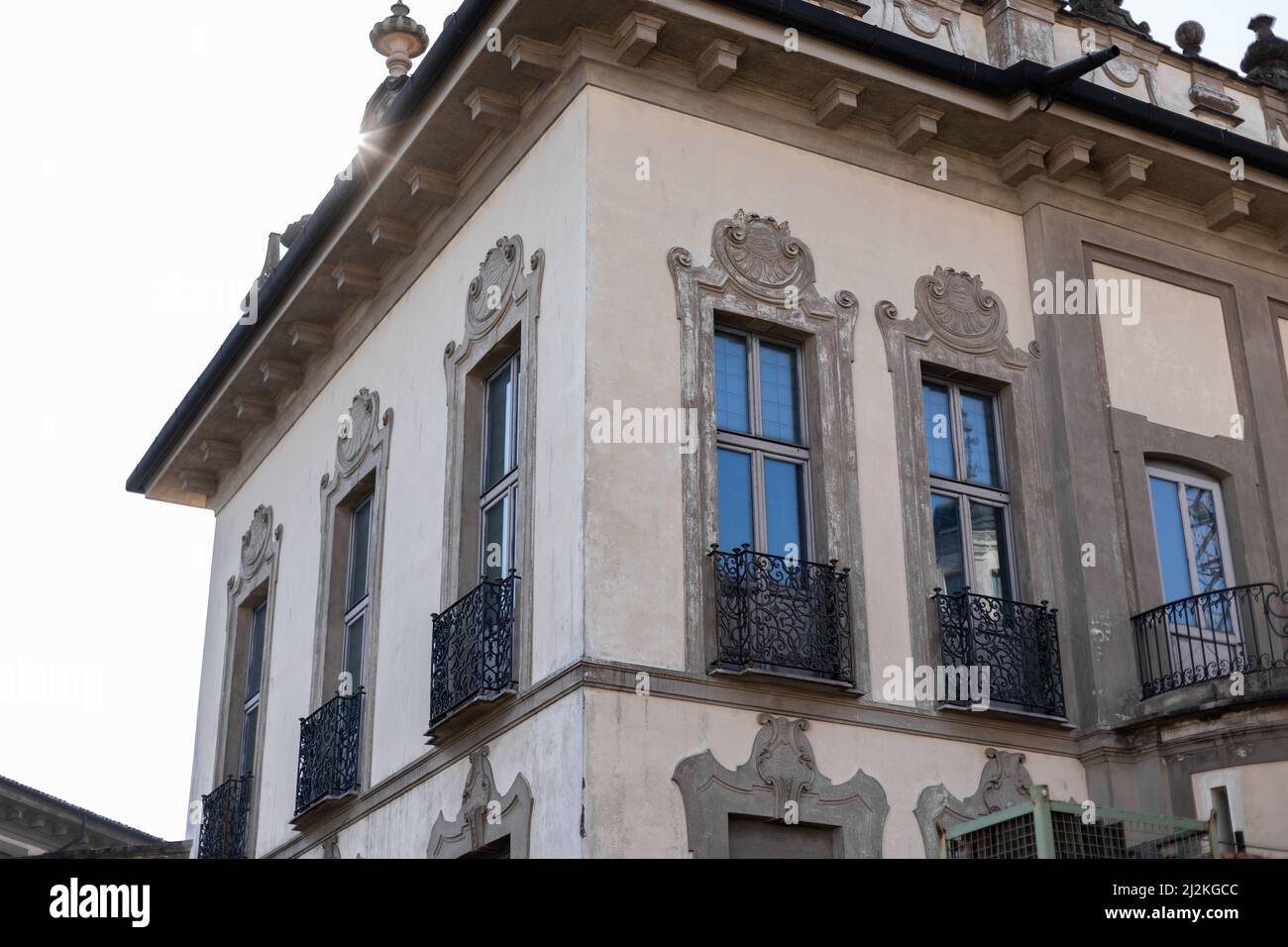 a beautiful large windows in an old historical building in europe Stock ...