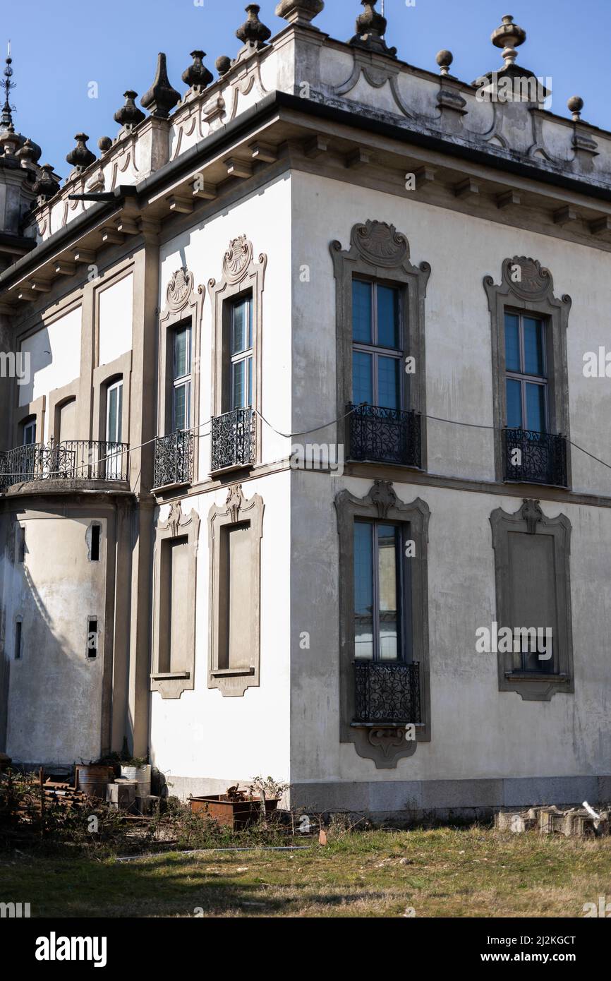 a beautiful large windows in an old historical building in europe Stock ...