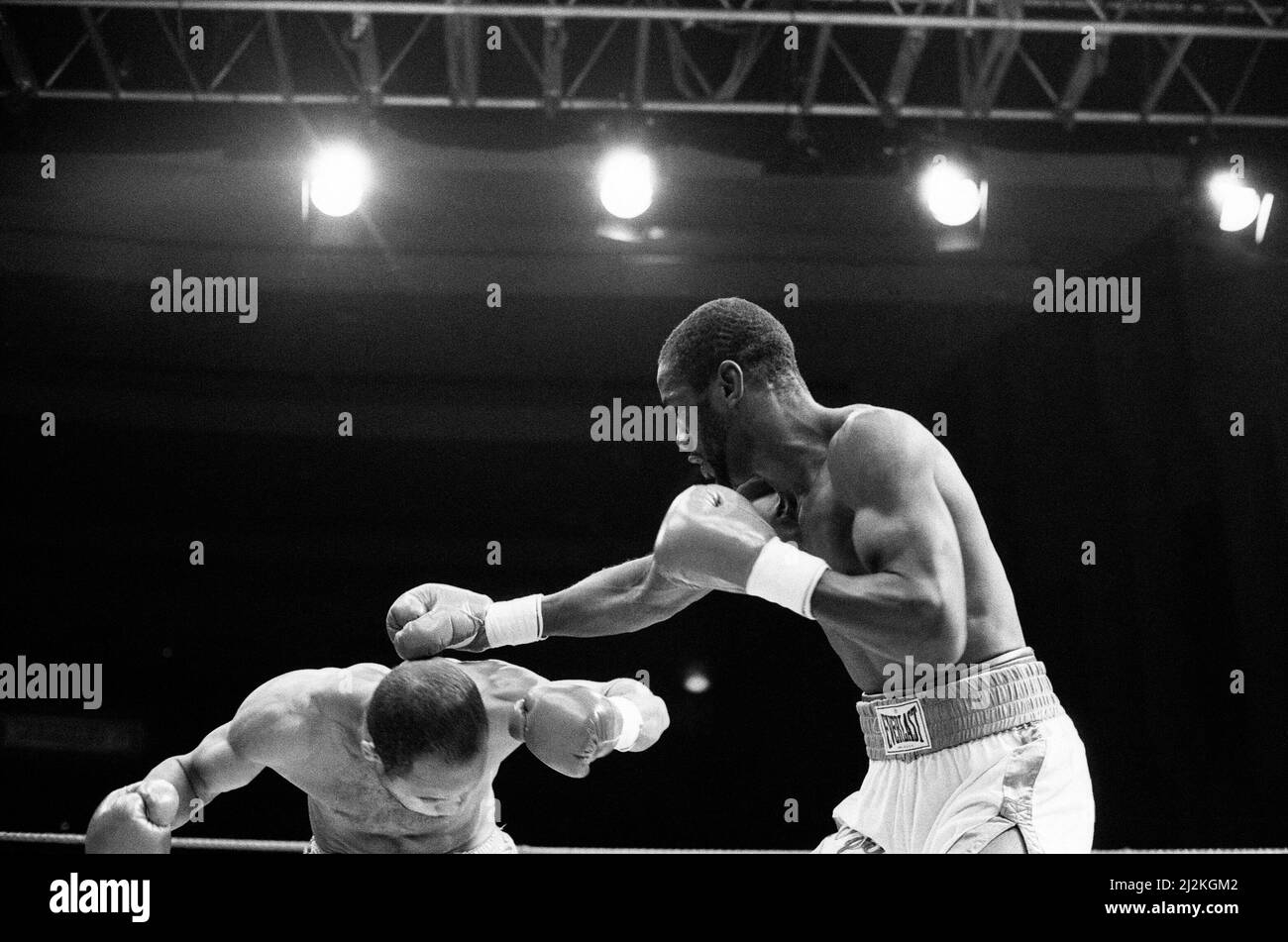 WBC and IBF, welterweight title fight between Lloyd Honeyghan and ...
