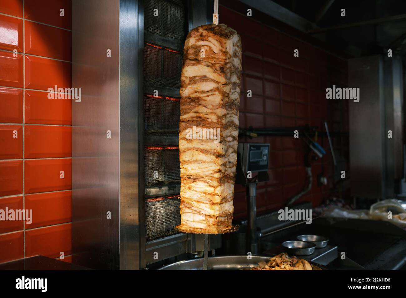 Traditional Turkish Doner Kebab meat. Shawarma or gyros. Turkish, greek ...