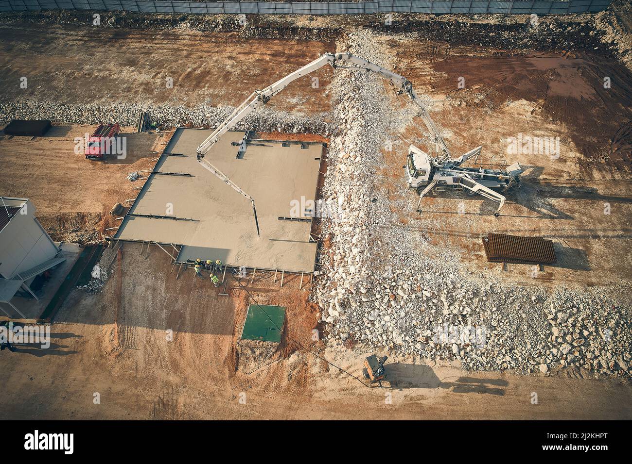 Aerial view of construction site Stock Photo - Alamy
