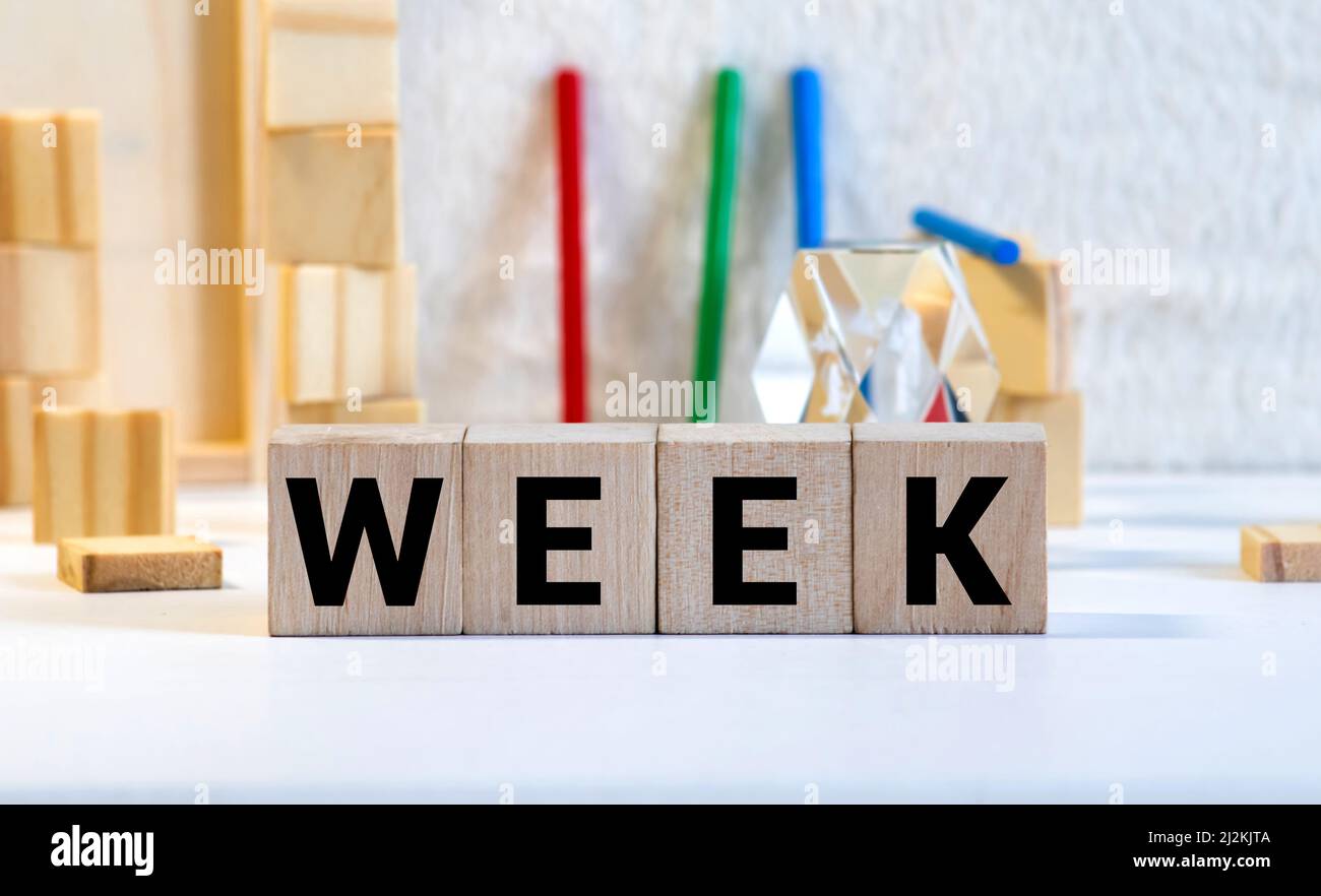 Week letter on black background. Concept for art, education, calendar ...