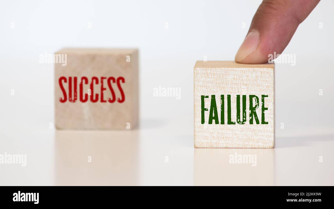 Red and green street signs with blue and stormy sky with words Success ...