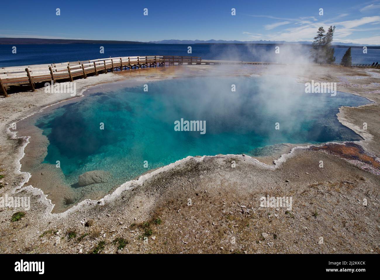 The Black Pool hot spring in the West Thumb Geyser Basin of Yellowstone ...