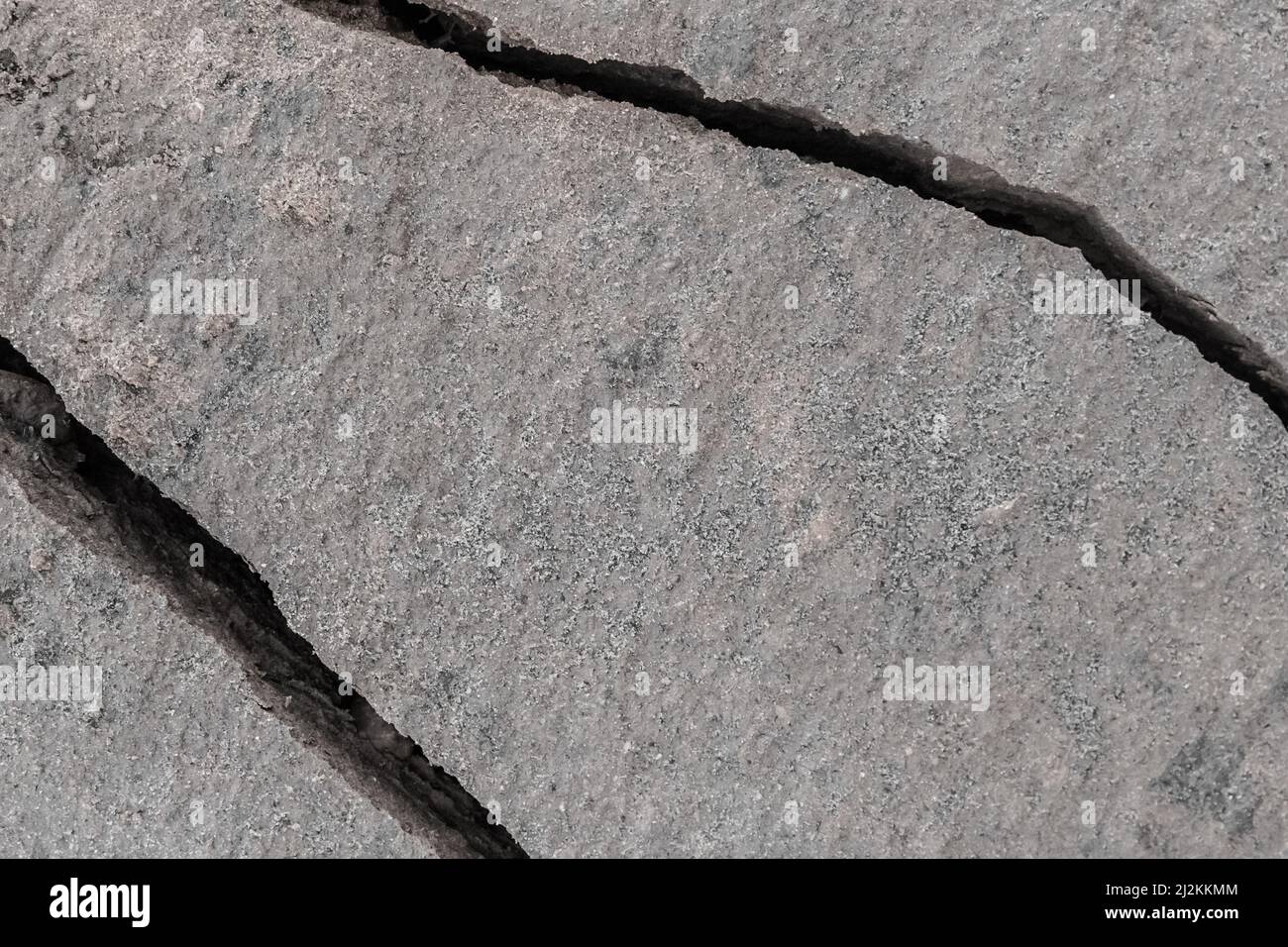 Large crack after earthquake on the soil surface of the earth damaged ...