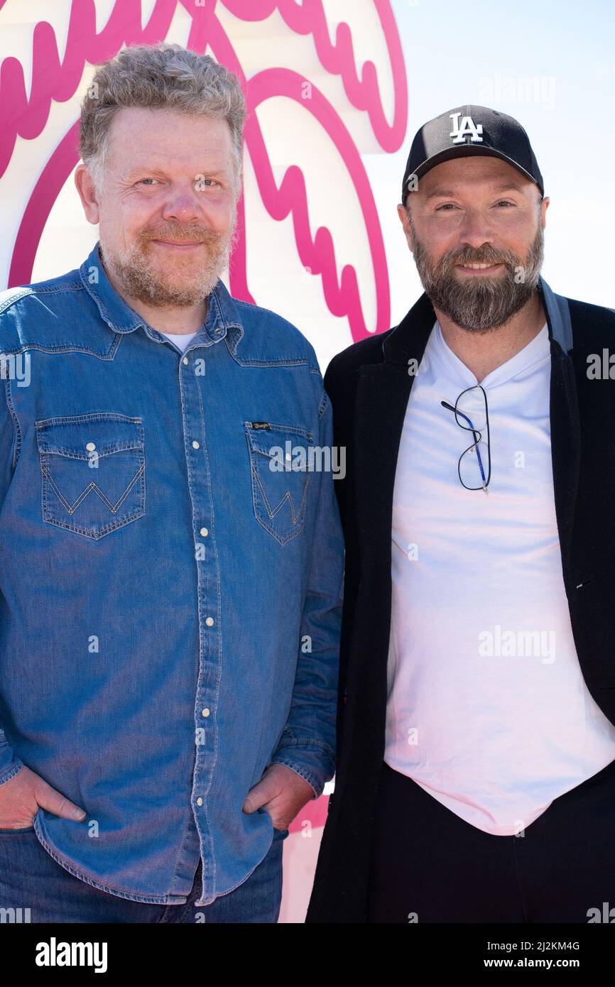 Cannes, France. 02nd Apr, 2022. Pascal Charrue and Arnaud Delord attend the Fortiche, Animation ...
