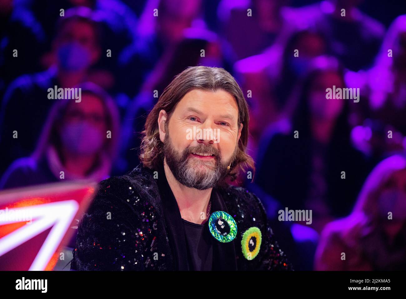 Cologne, Germany. 02nd Apr, 2022. Rea Garvey from the guessing team ...