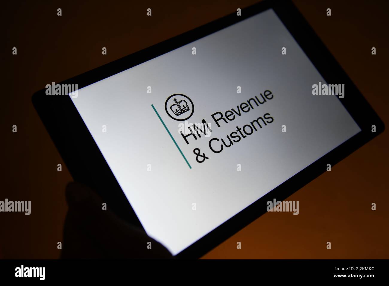 The HM Revenue & Customs logo seen on a tablet Stock Photo - Alamy