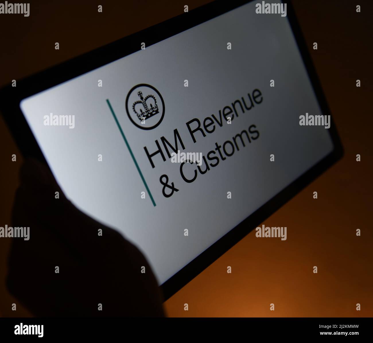 The HM Revenue & Customs logo seen on a tablet Stock Photo - Alamy