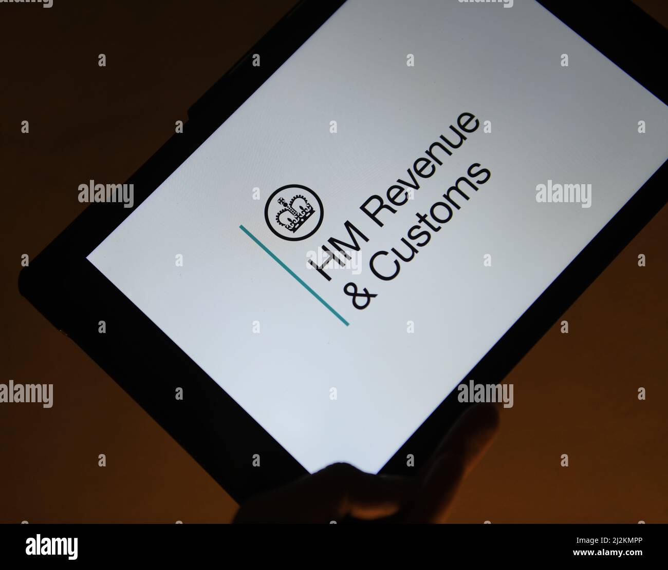 The HM Revenue & Customs logo seen on a tablet Stock Photo - Alamy