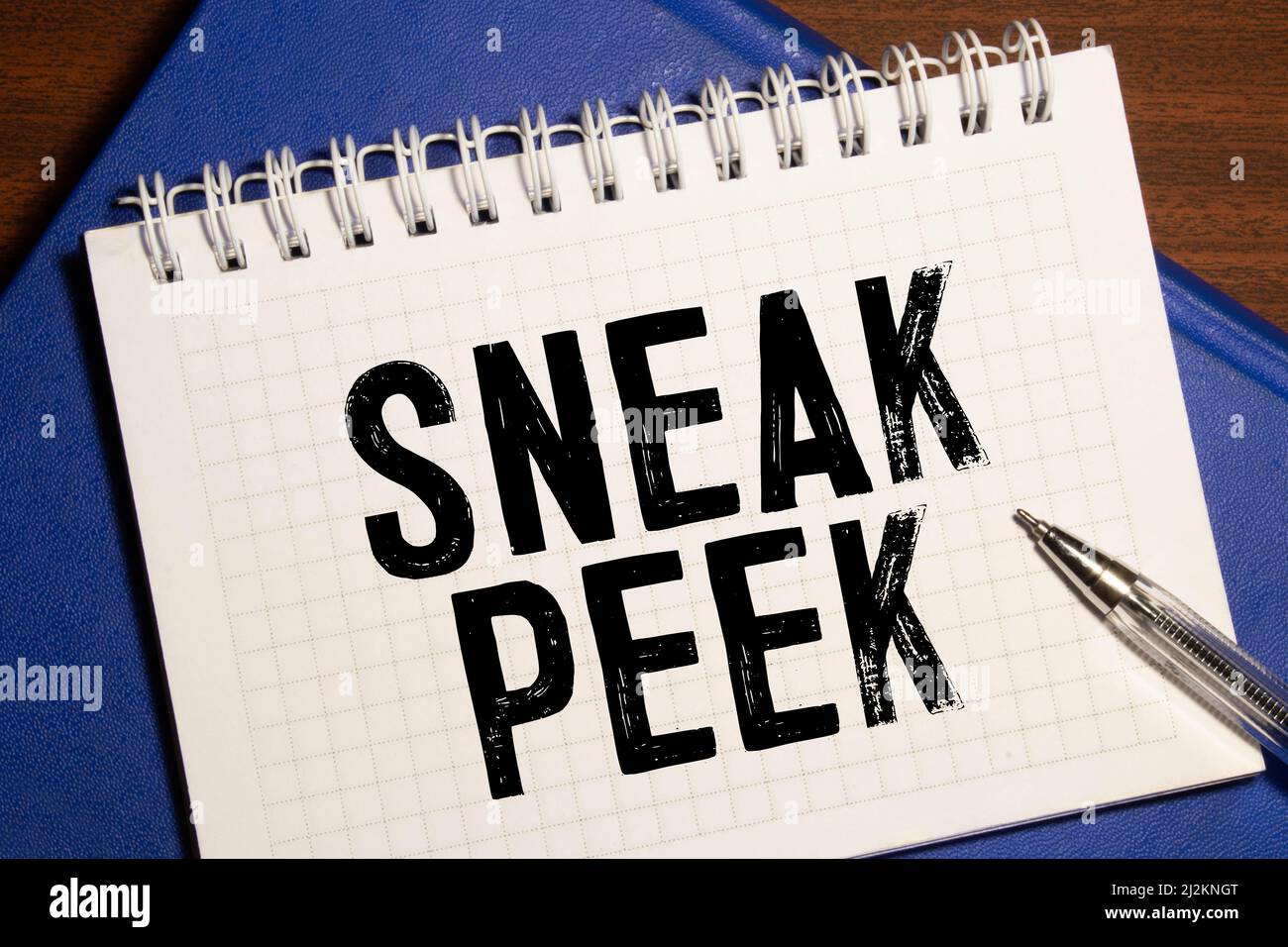 Sneak Peek text on isolated background with Fountain pen Stock Photo ...