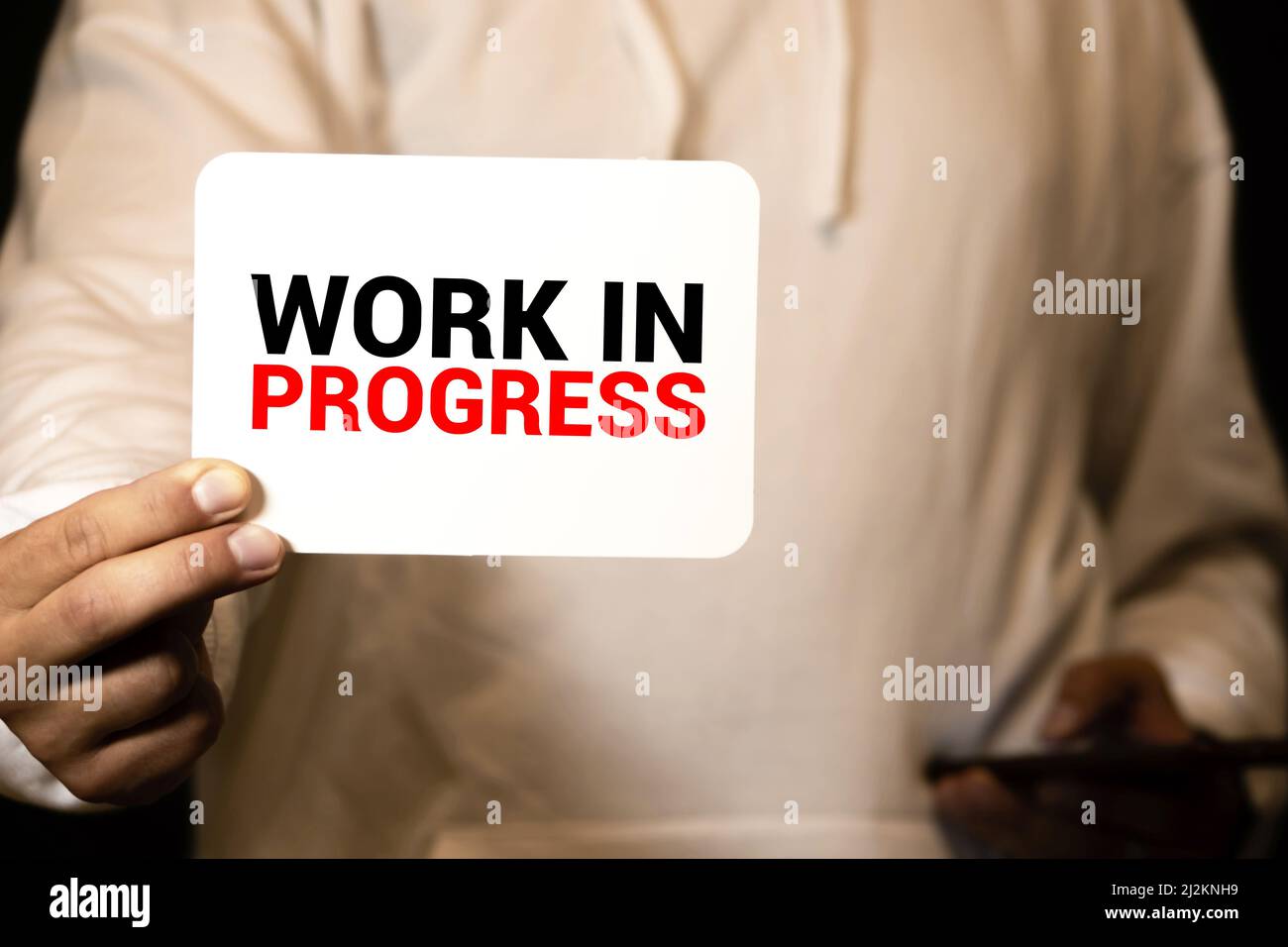 Work in Progress text written on a notebook with pencils Stock Photo ...