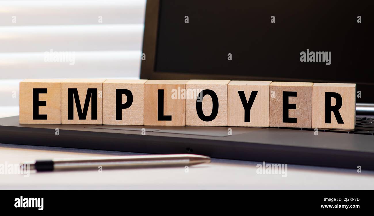EMPLOYER word made with building blocks. concept Stock Photo - Alamy