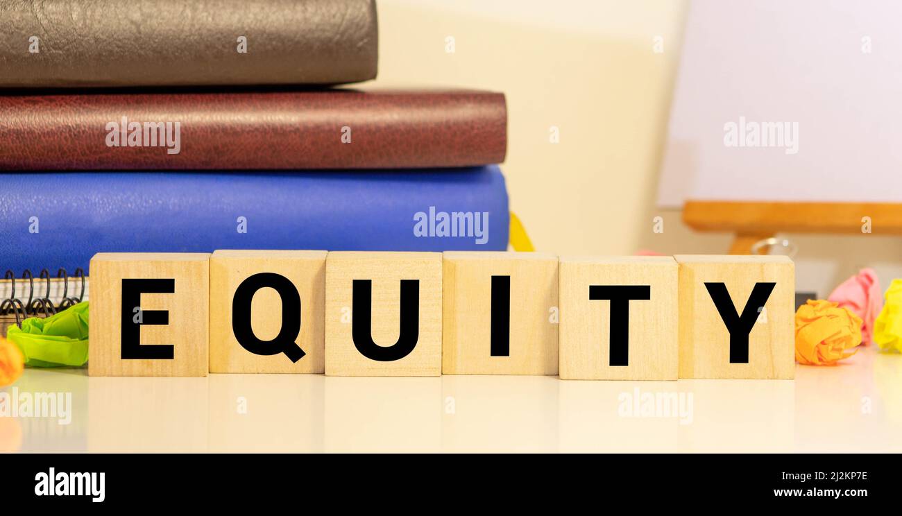 EQUITY word made with building blocks, concept Stock Photo - Alamy