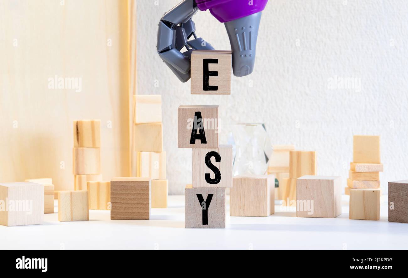 word easy spelled on dice, business concept Stock Photo - Alamy